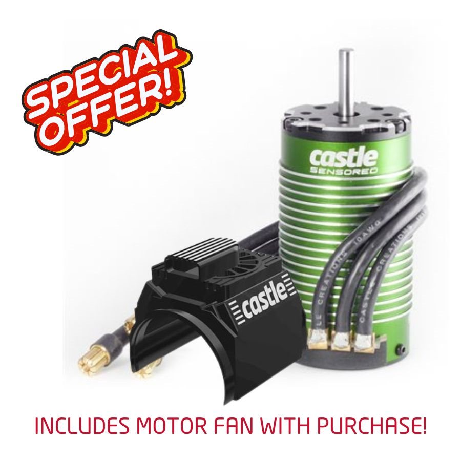 Castle 1512 Sensored Motor - 1800Kv with motor fan