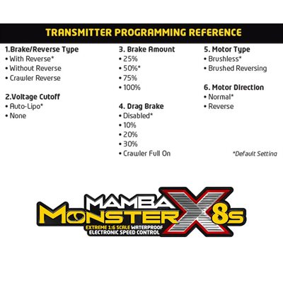 MAMBA MONSTER X 8S, 33.6V ESC W / 2028-800KV SENSORED MOTOR