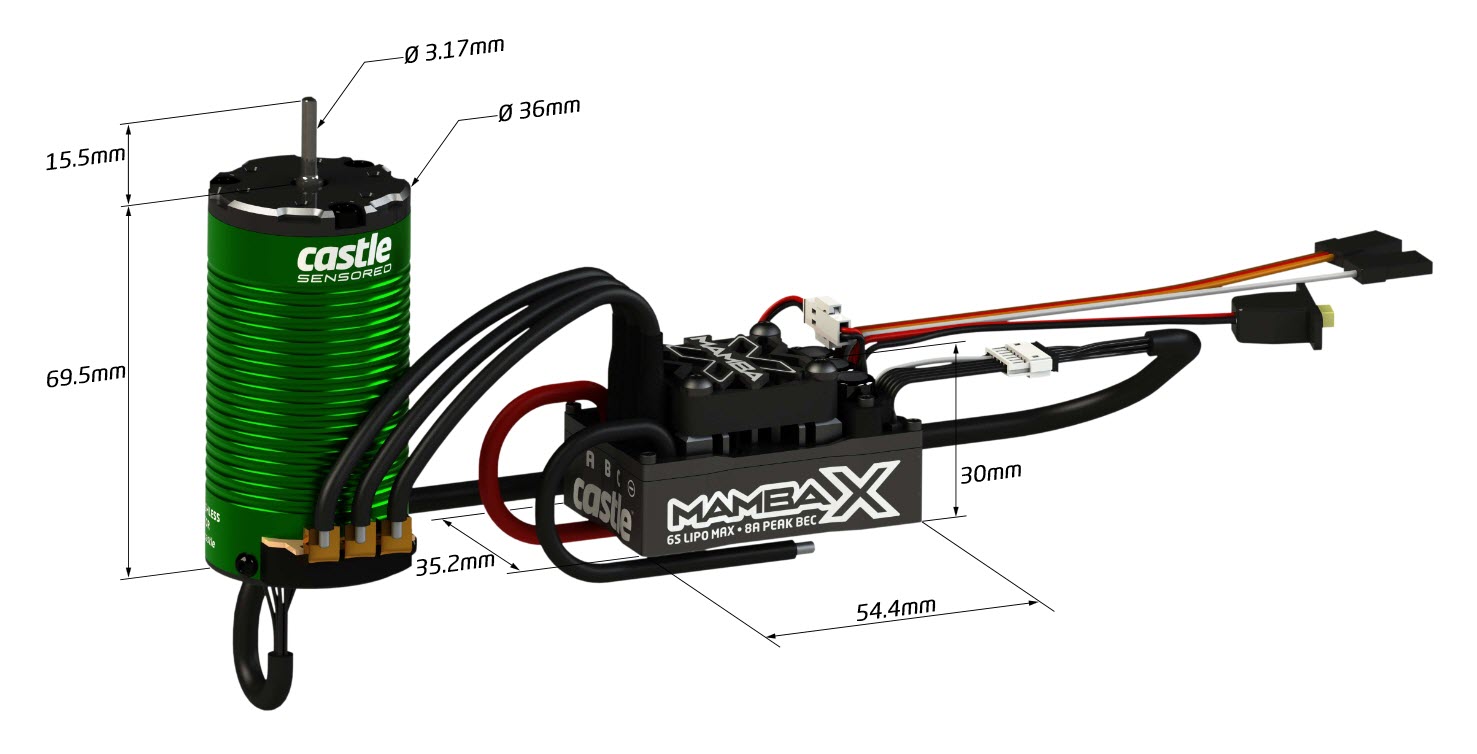 Mamba X ESC with 1415-2400Kv Motor